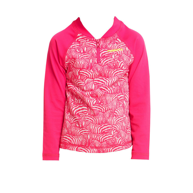Way Funky Funkita, Eco Zippy Rash Vest Painted Pink, Langarm - Badeobe